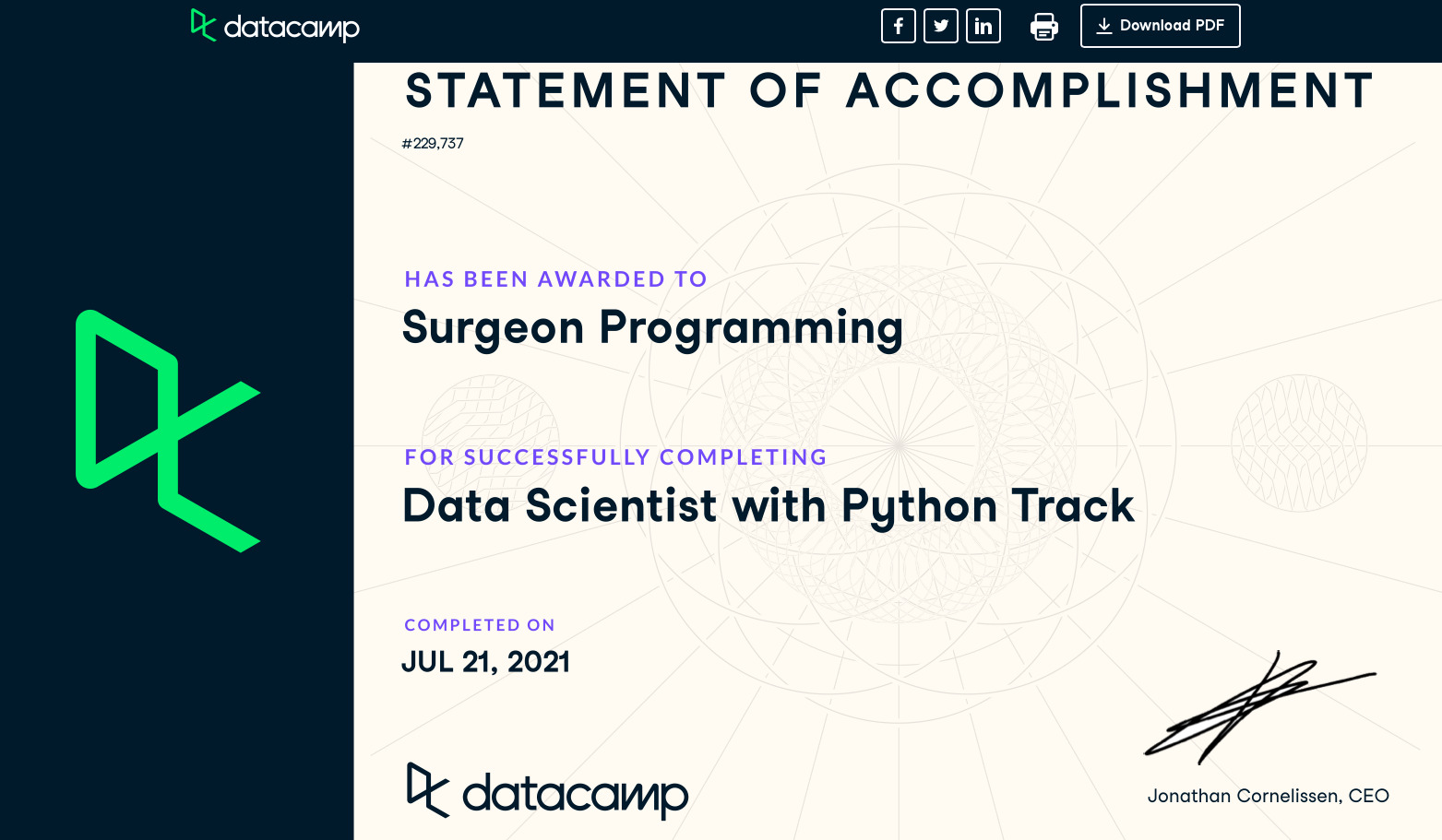DataCampのPythonデータサイエンティストコースを受講した感想｜医療のためのPythonプログラミング